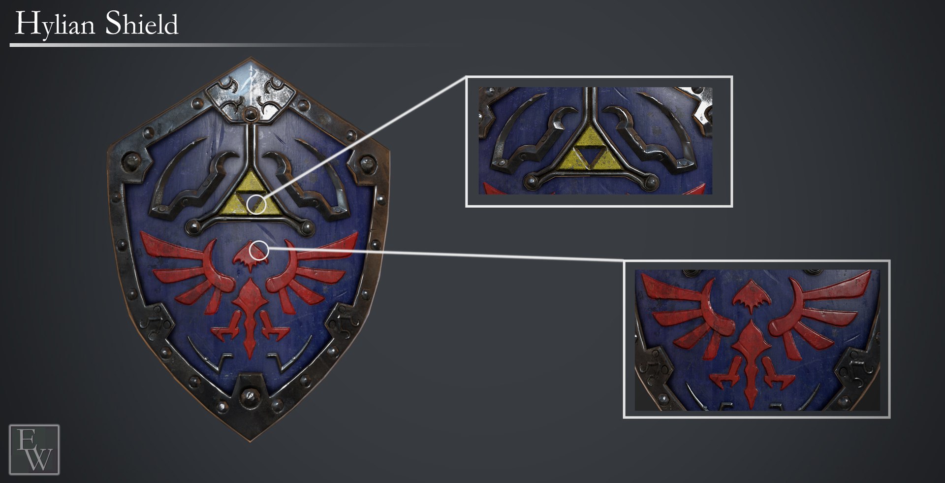 Hylian Shield Pbr 3d Model