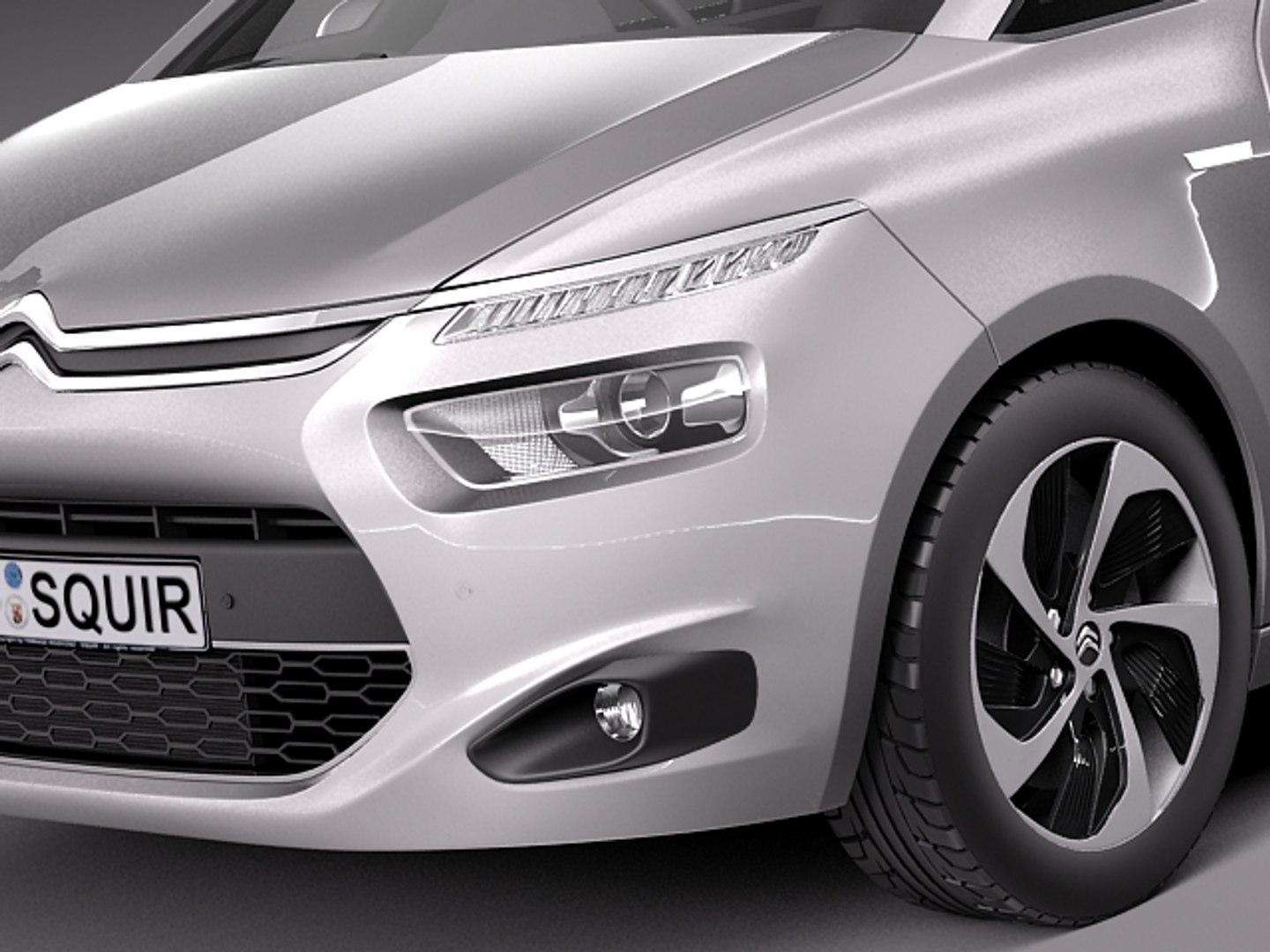 2013 2014 Van Citroen C4 3d Model