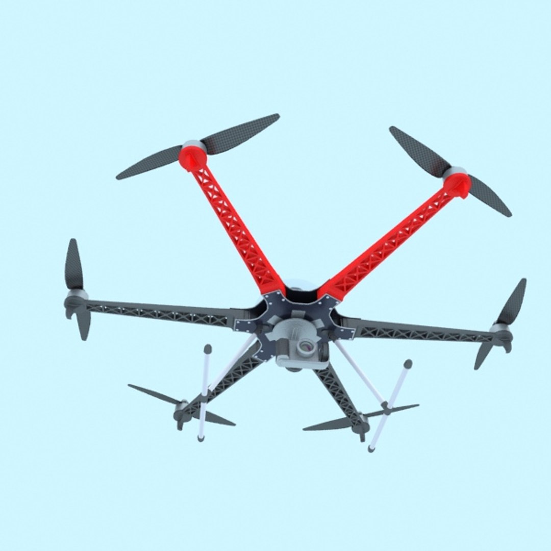 3d Model Of Multi-rotor Aerial Platform Camera