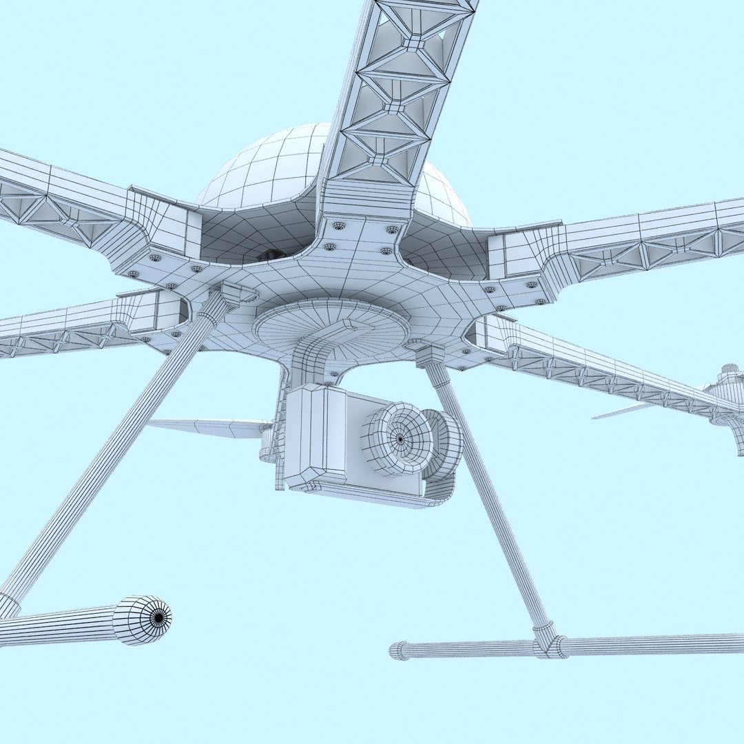3d Model Of Multi-rotor Aerial Platform Camera