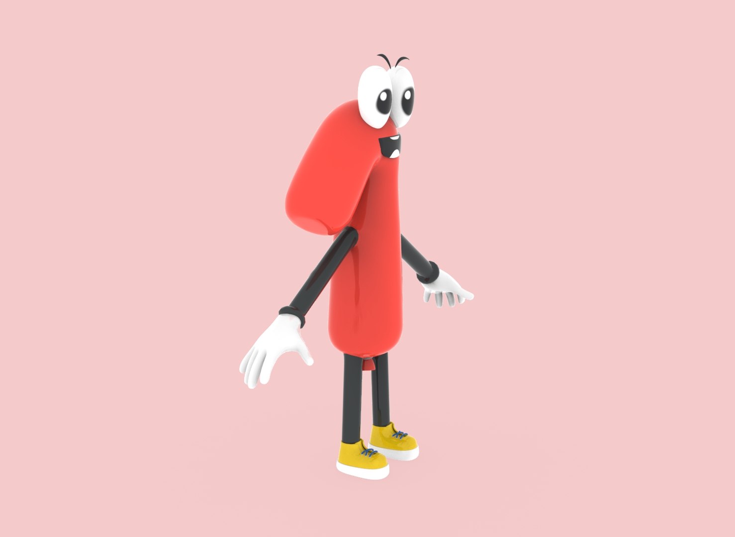 3D Model Number One 1 Cartoon Animated - TurboSquid 2122698