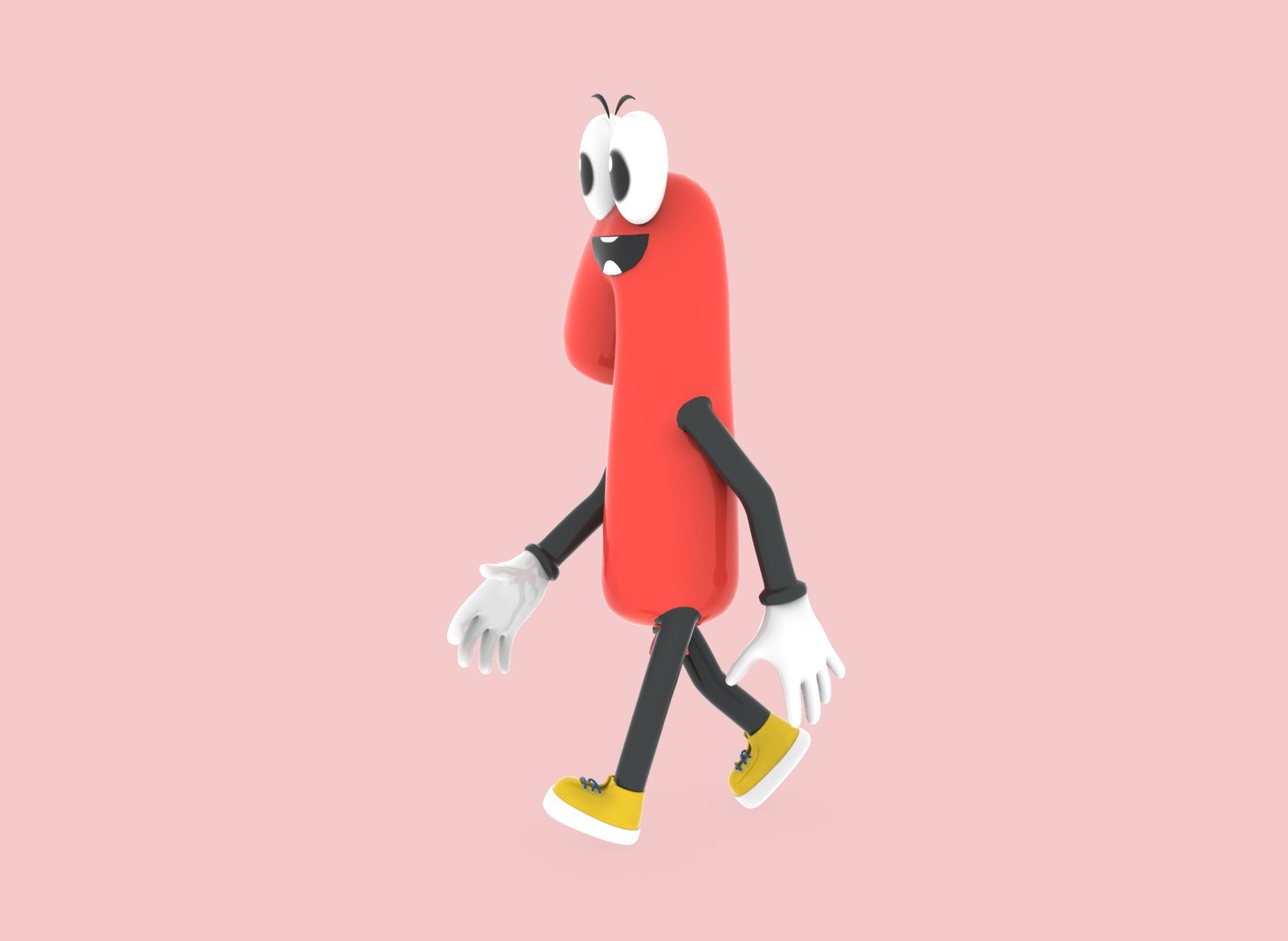 3D Model Number One 1 Cartoon Animated - TurboSquid 2122698