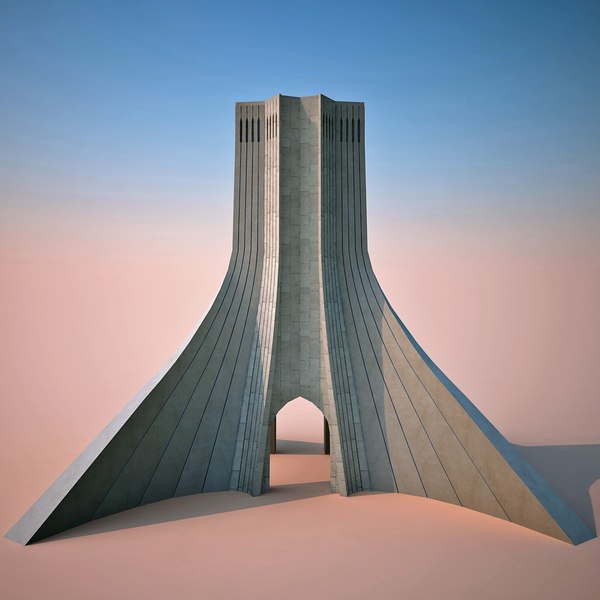 realistic azadi tower 3d c4d