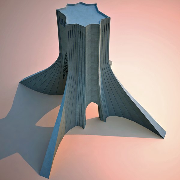 realistic azadi tower 3d c4d