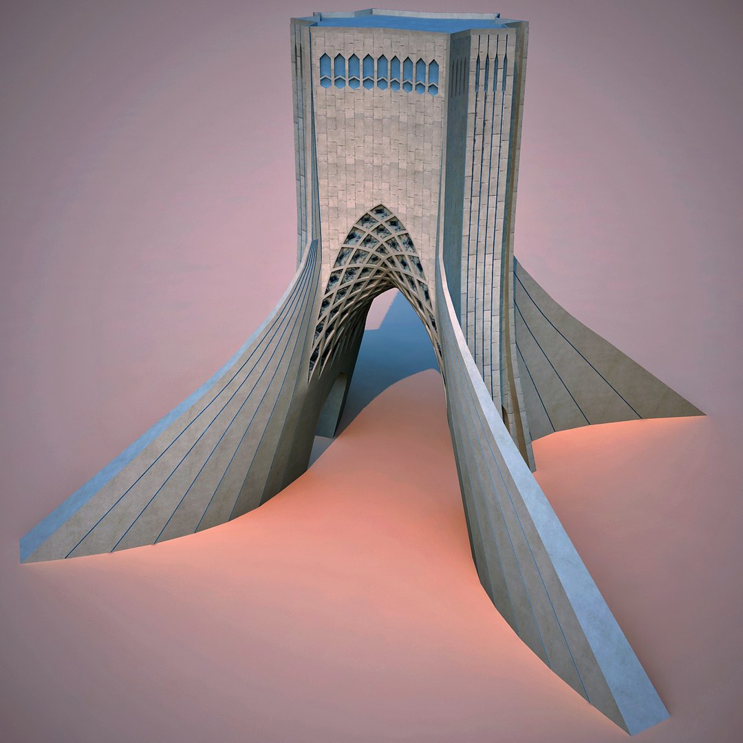 Realistic Azadi Tower 3d C4d