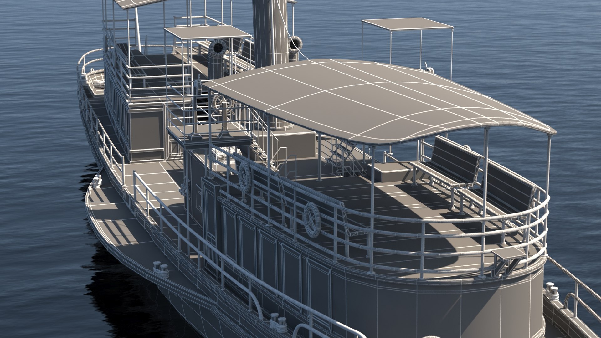 3D Steam Steamboat Boat - TurboSquid 1695686