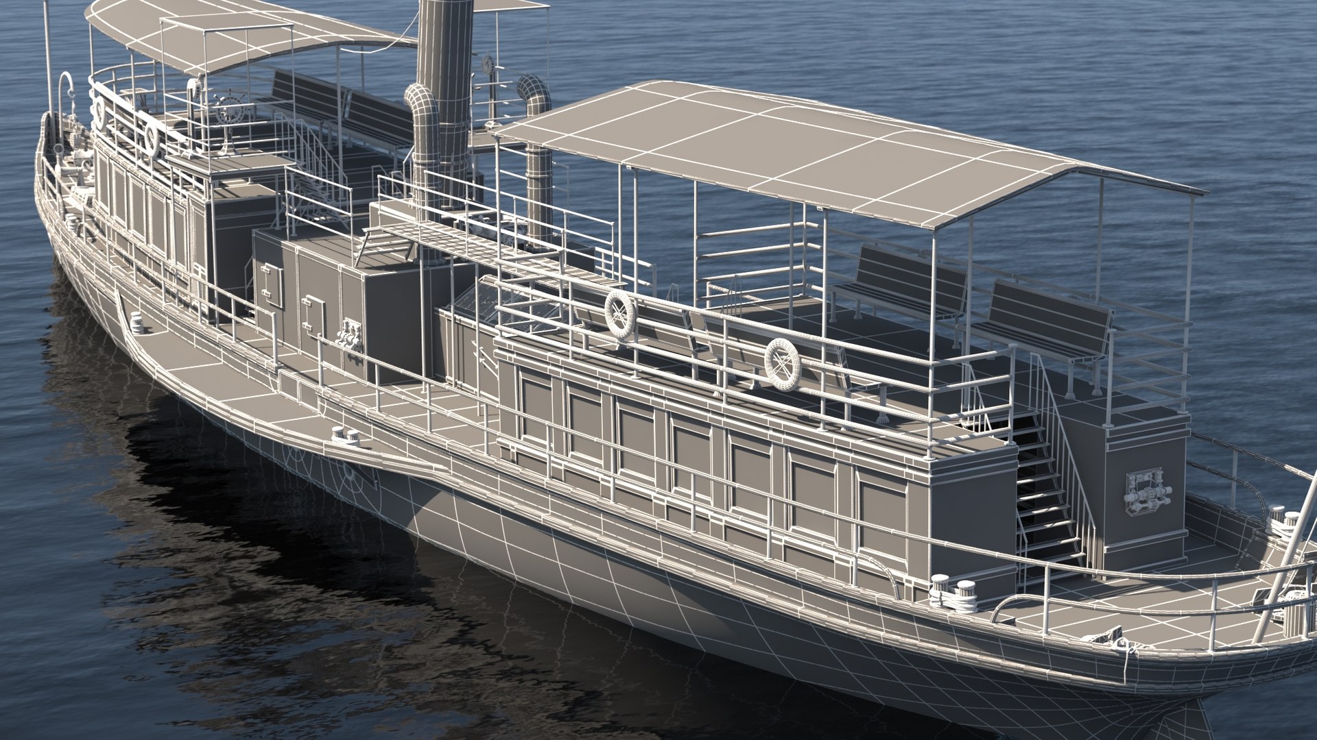 3D steam steamboat boat - TurboSquid 1695686