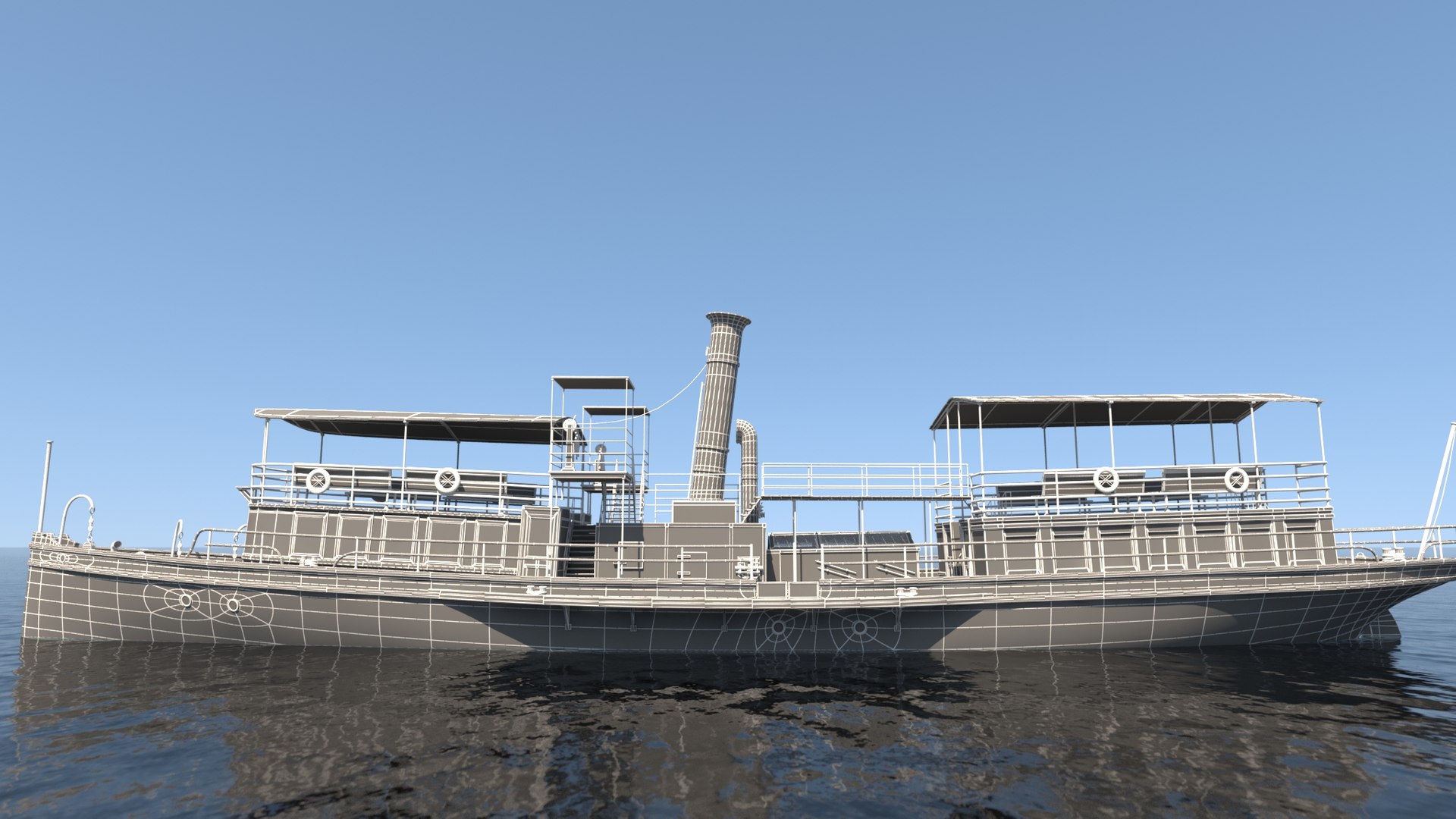 3D steam steamboat boat - TurboSquid 1695686