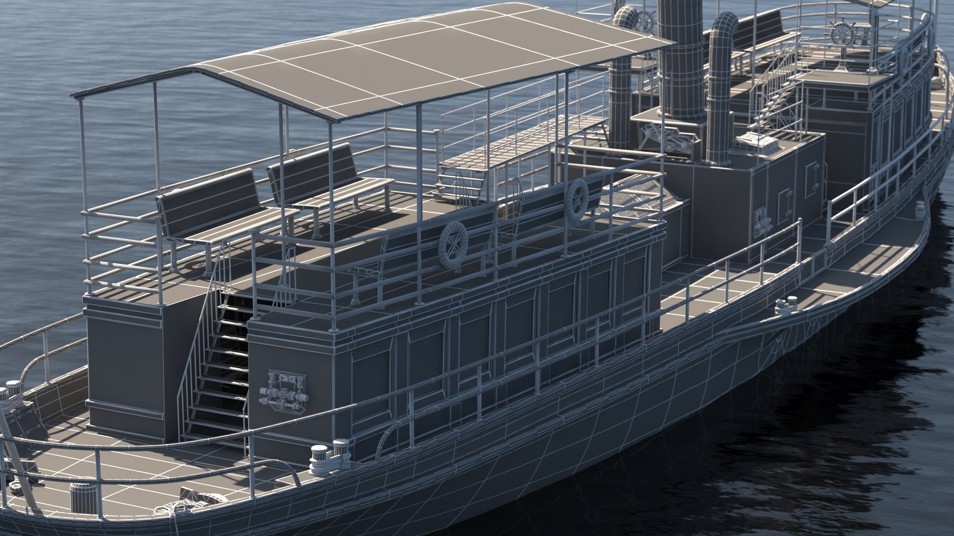 3D Steam Steamboat Boat - TurboSquid 1695686