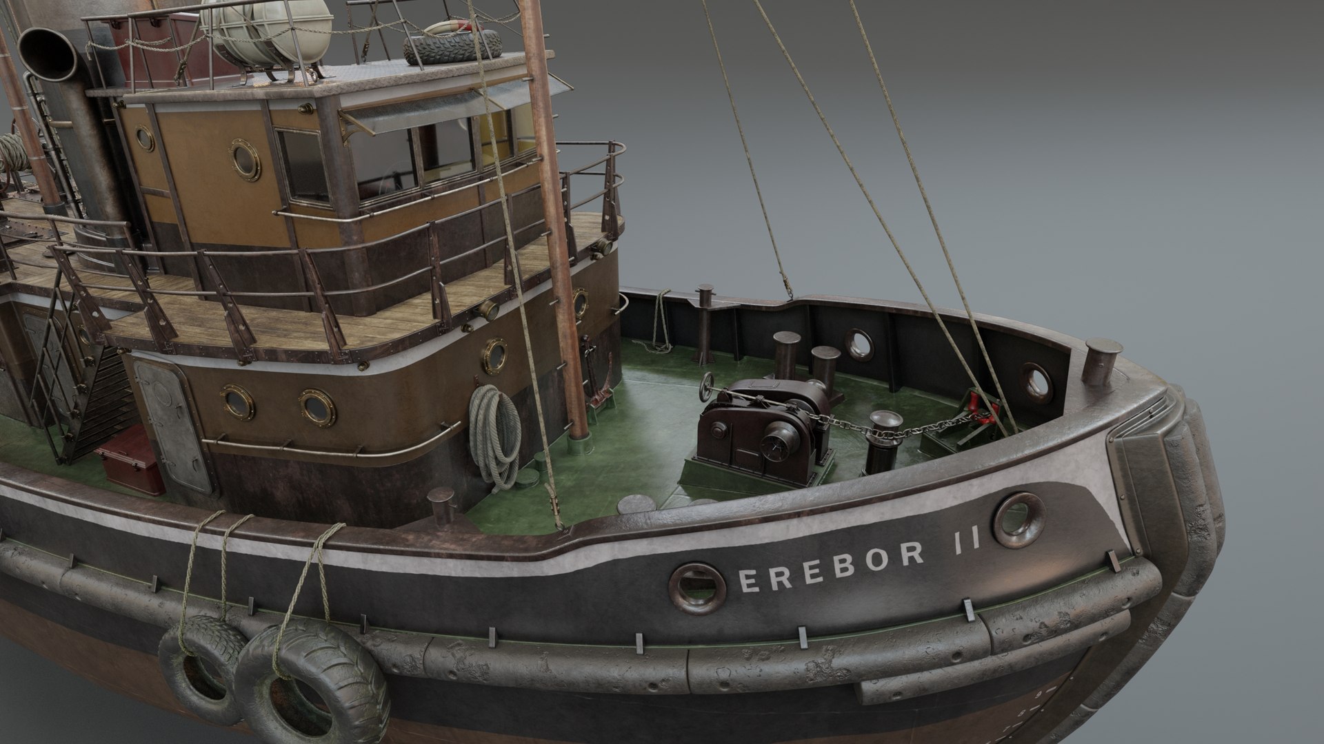 Old tug boat model - TurboSquid 2114387