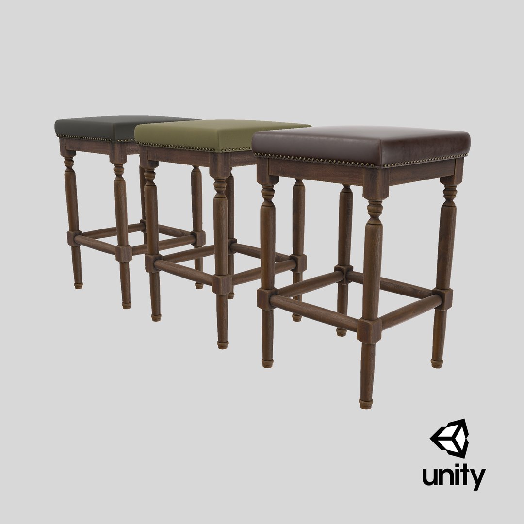 3D Counter Stool 3 Colors Model - TurboSquid 2207244