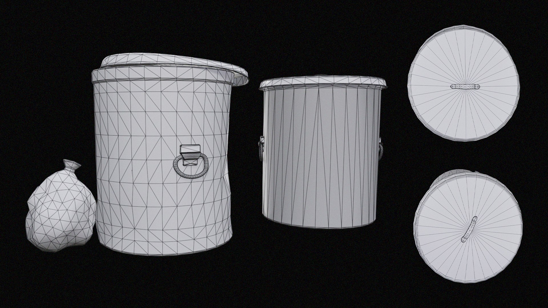 Trash Can Collection 3D Model - TurboSquid 2241467