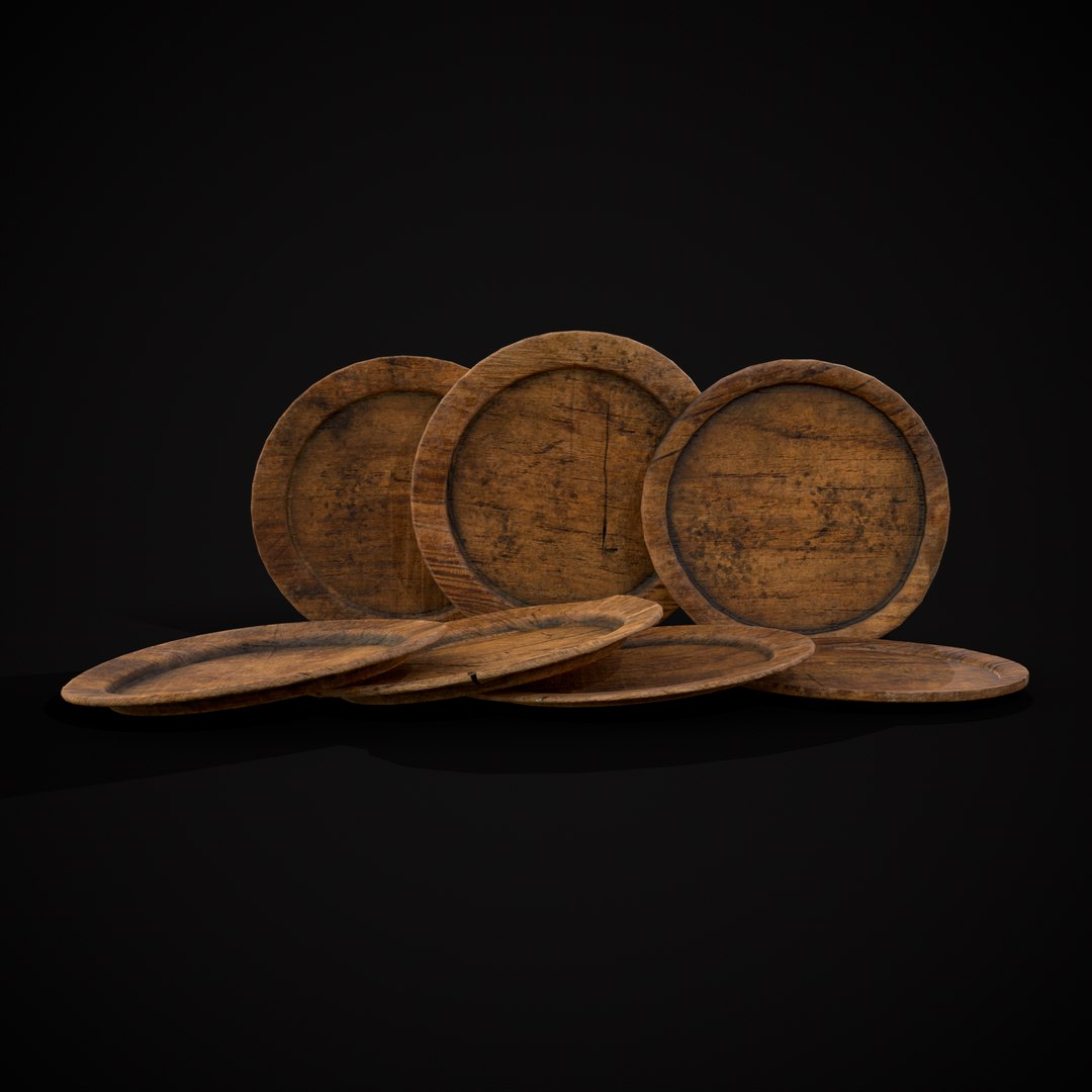 Large Rustic Wooden Plates 3D model - TurboSquid 1979792