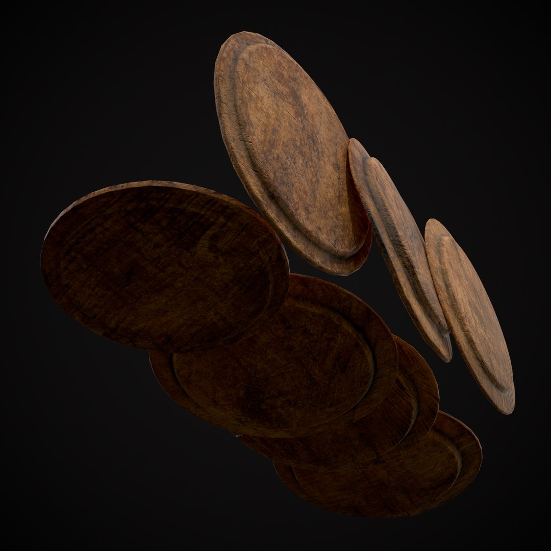 Large Rustic Wooden Plates 3D model - TurboSquid 1979792