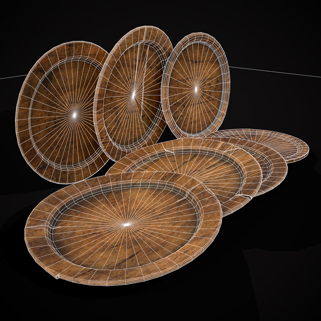 Large Rustic Wooden Plates 3D model - TurboSquid 1979792