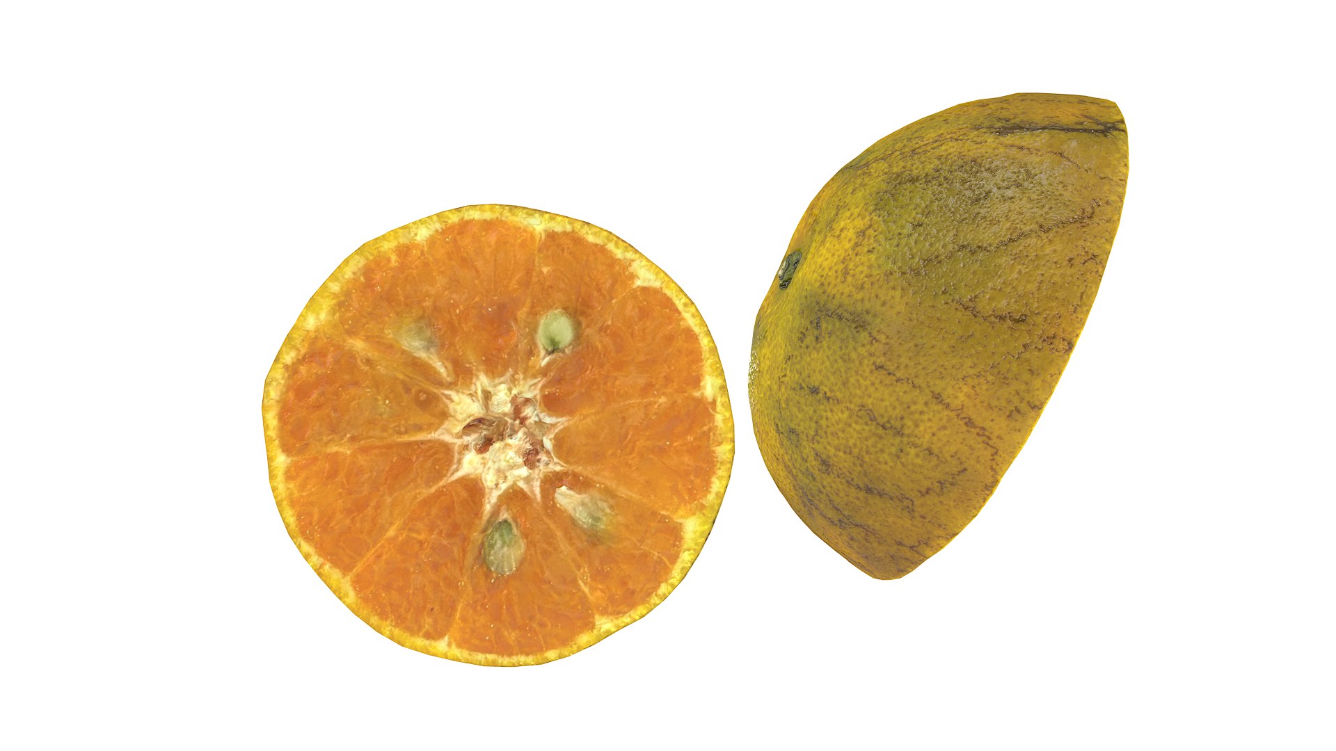 3D model Orange cut half style 2 - TurboSquid 2014030