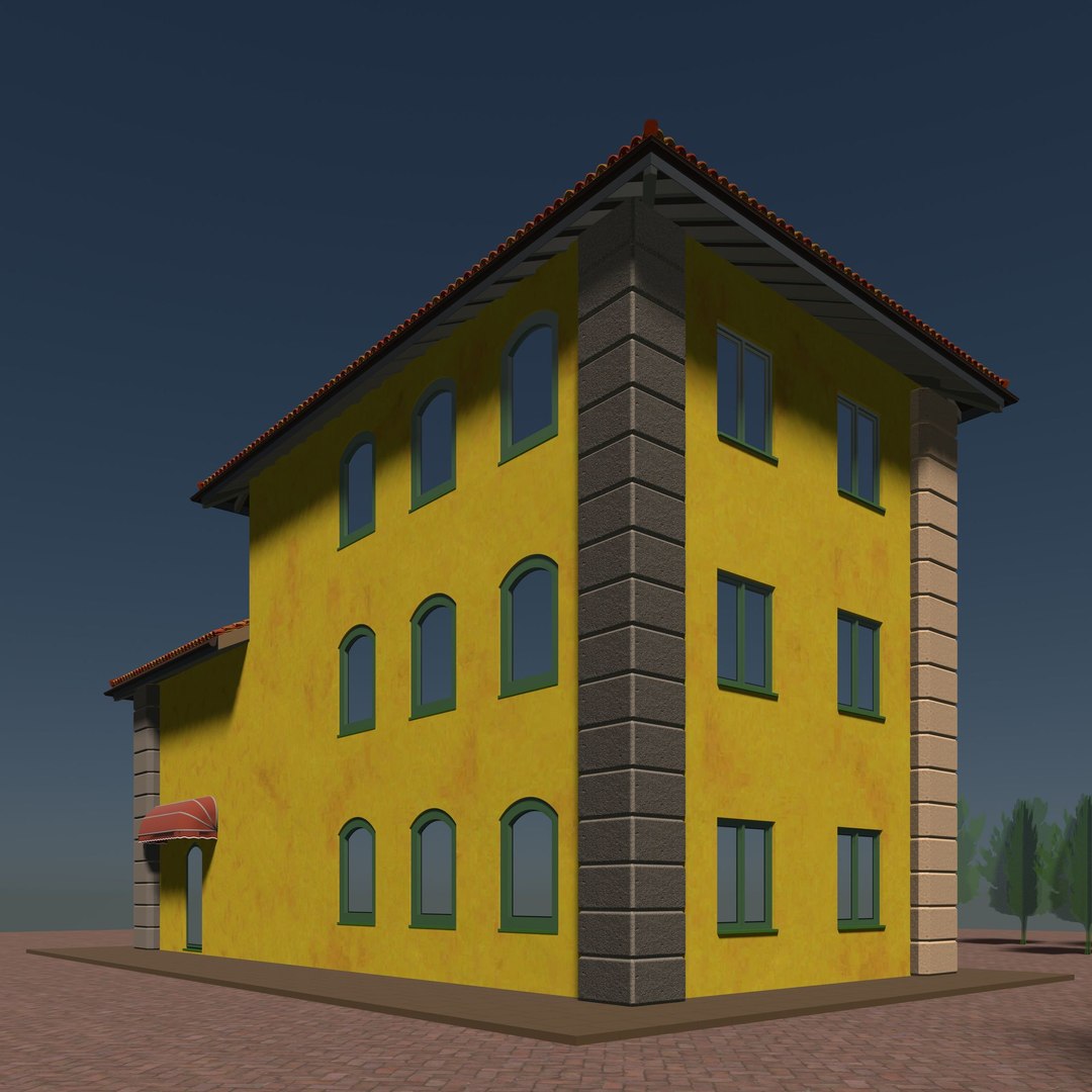 3D model Retro building 2345 - TurboSquid 2162183