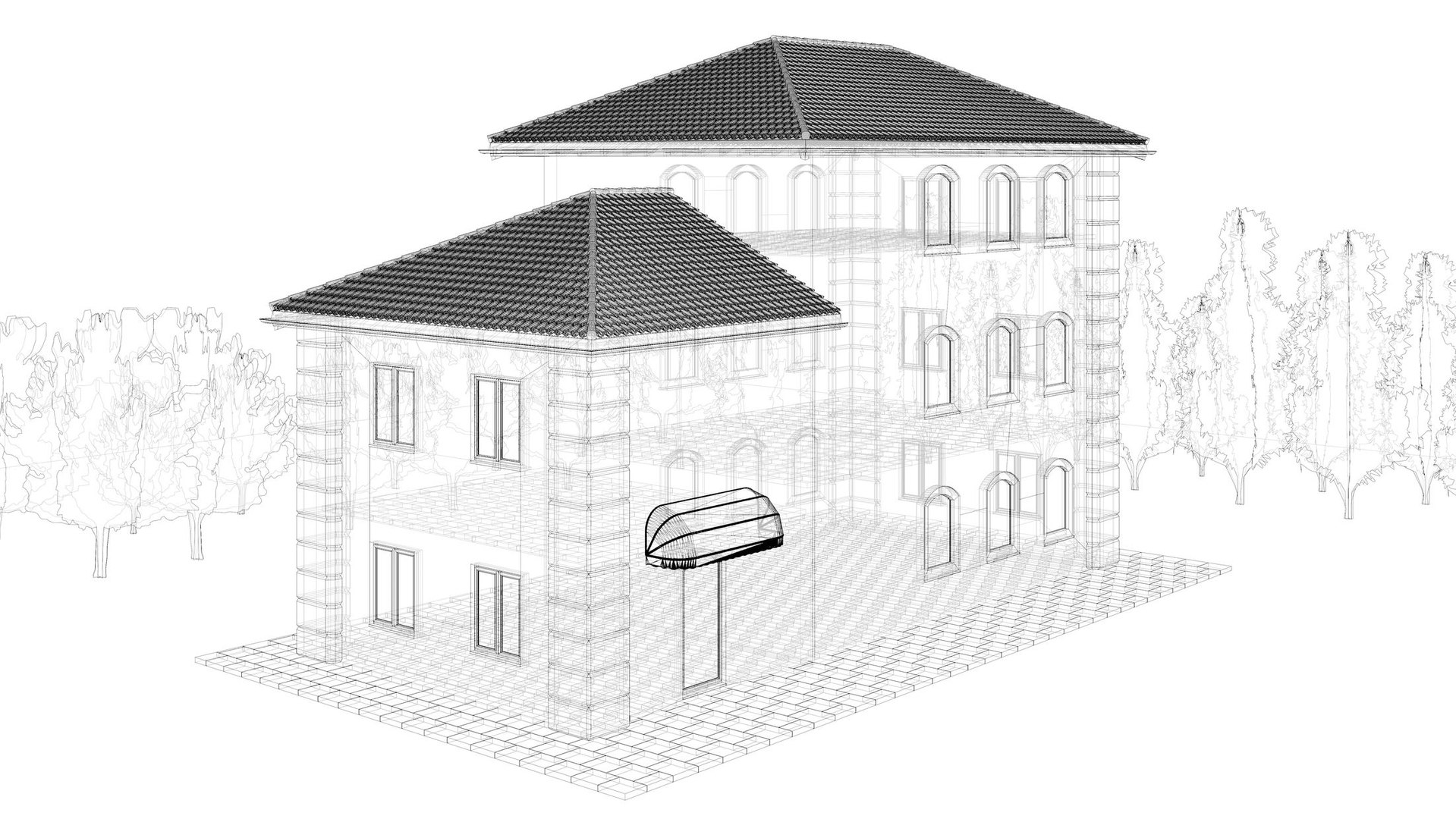 3D model Retro building 2345 - TurboSquid 2162183