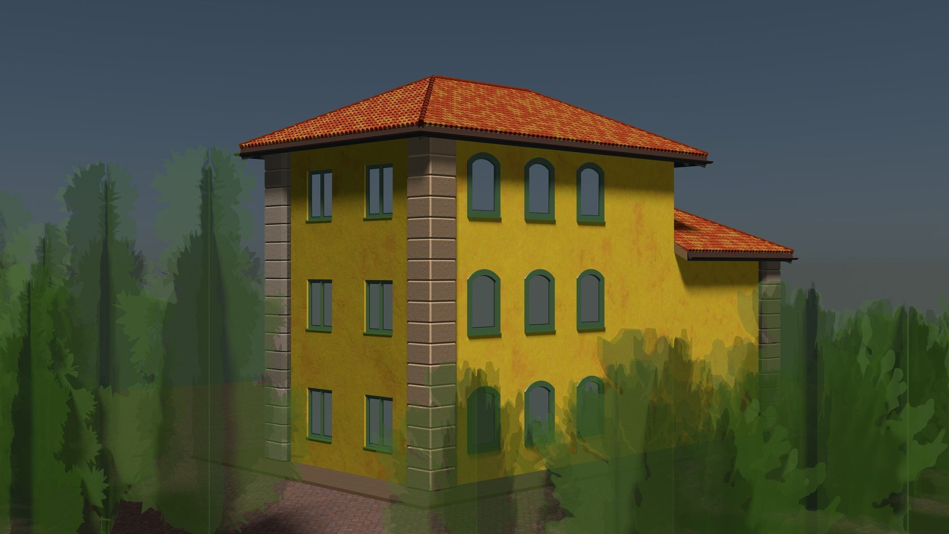 3D model Retro building 2345 - TurboSquid 2162183