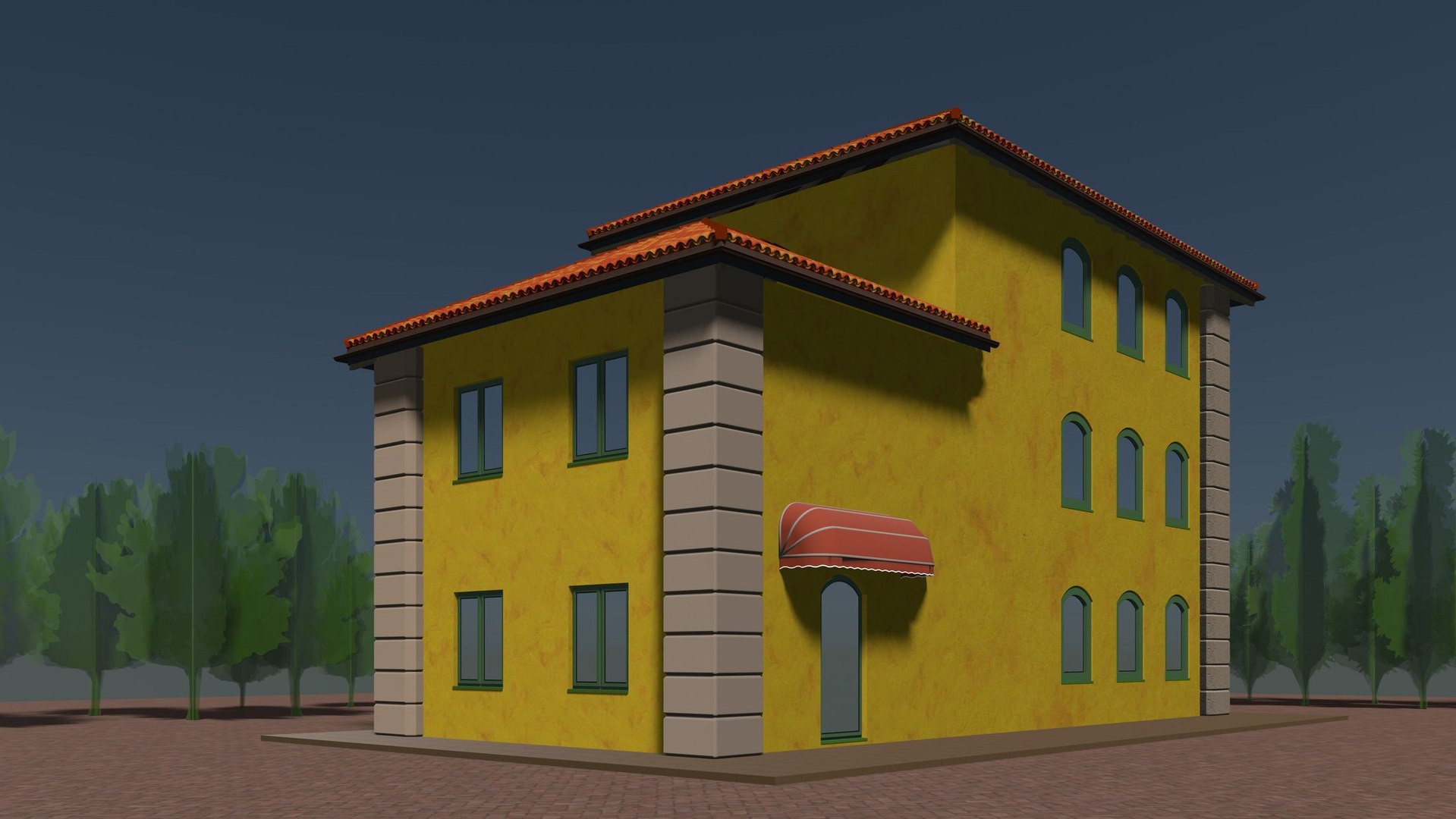 3D model Retro building 2345 - TurboSquid 2162183