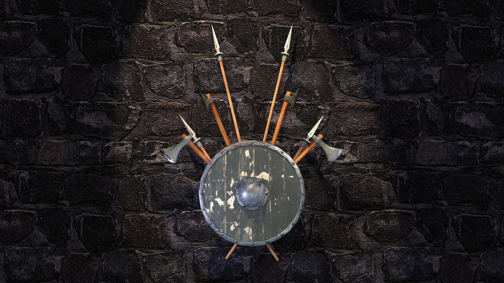 3d Vikings Weapons Shield