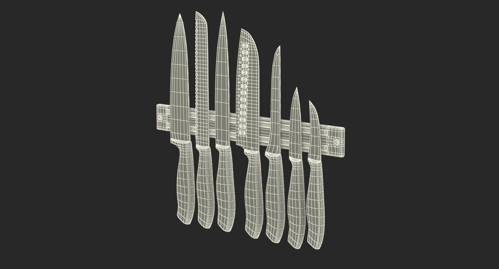 Stainless Steel Knives Block 3D - TurboSquid 1428978