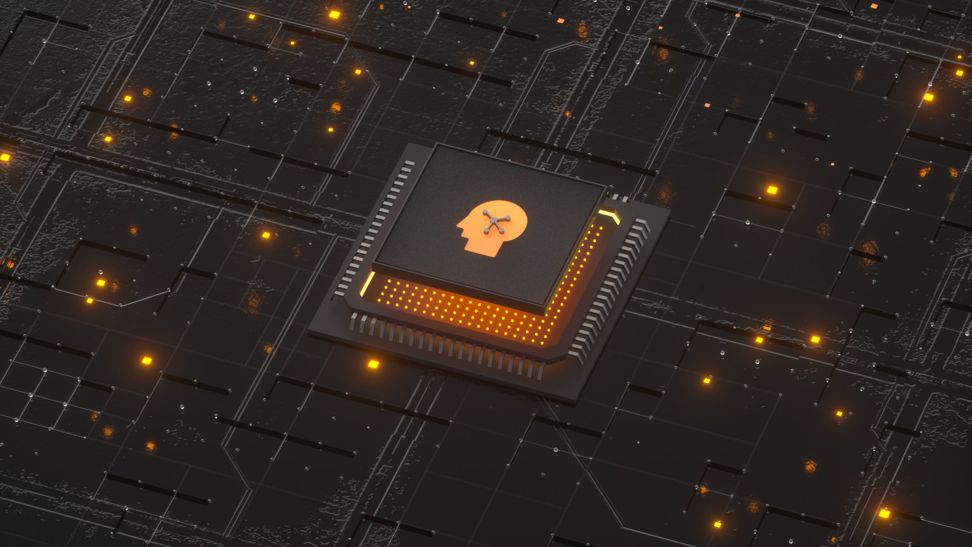 3D Model C4D Octane CPU Chip Core Capacitance Scifi Circuit Board 10 ...