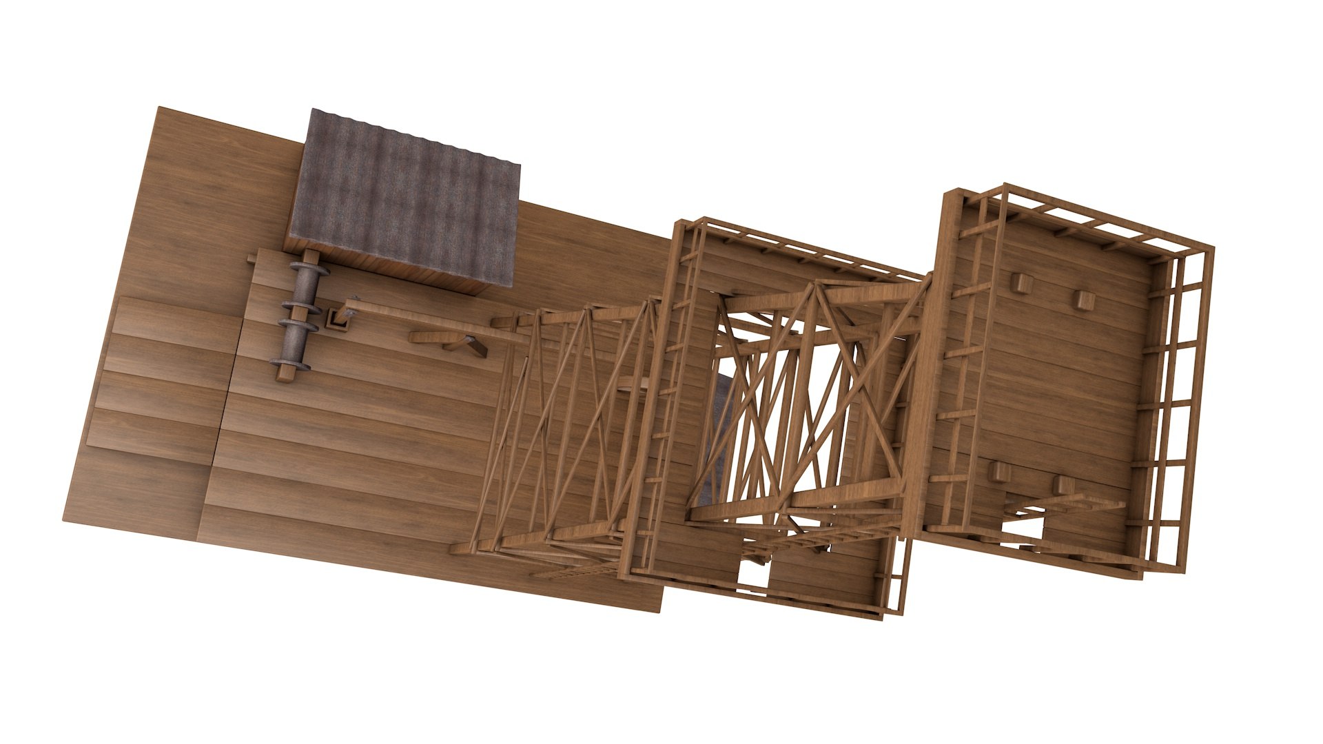 Old Wooden Oil Derrick model - TurboSquid 2118759