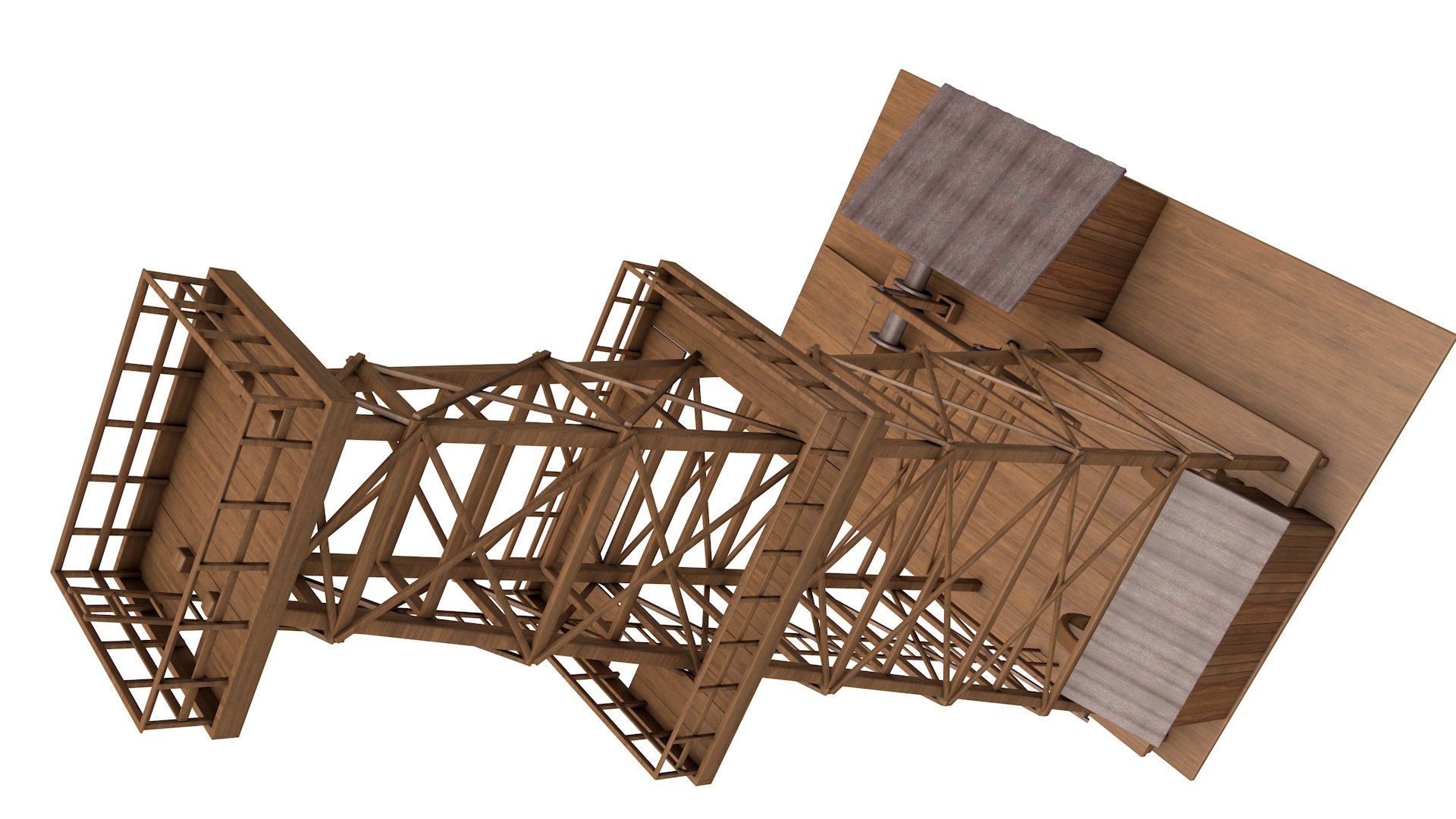 Old Wooden Oil Derrick model - TurboSquid 2118759