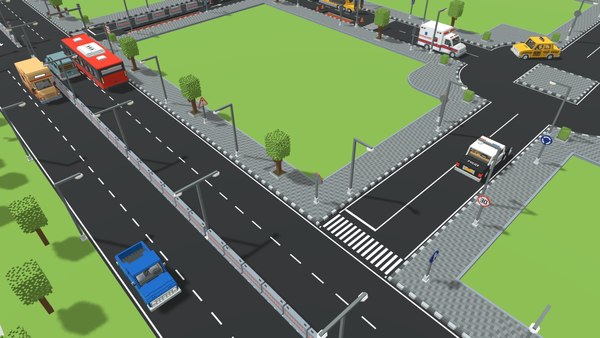 3D модель Набор участков и знаков Voxel Road - TurboSquid 1507834