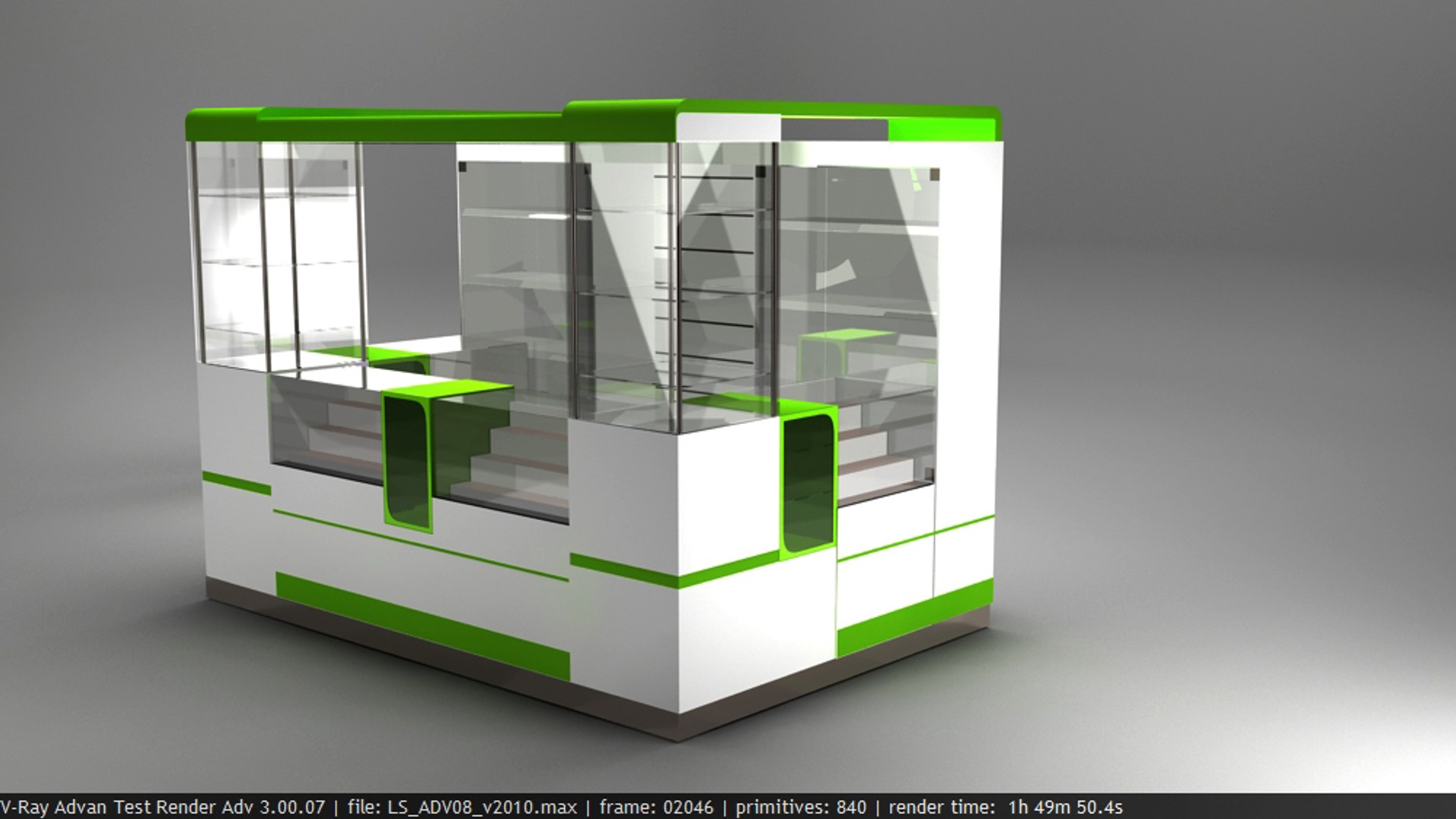 3d Kiosk Mobile Counter Model