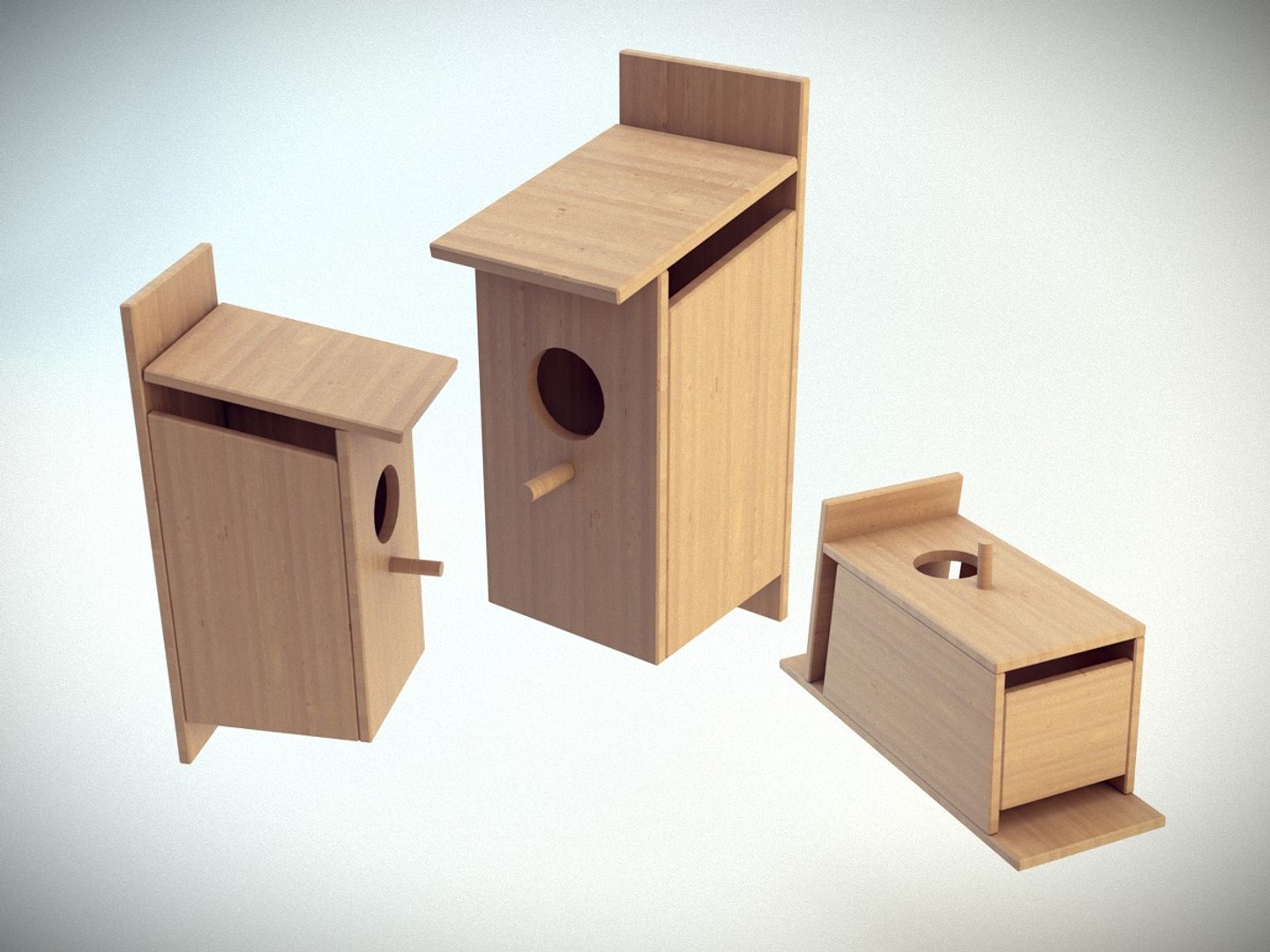 3d Birdhouse Bird Model