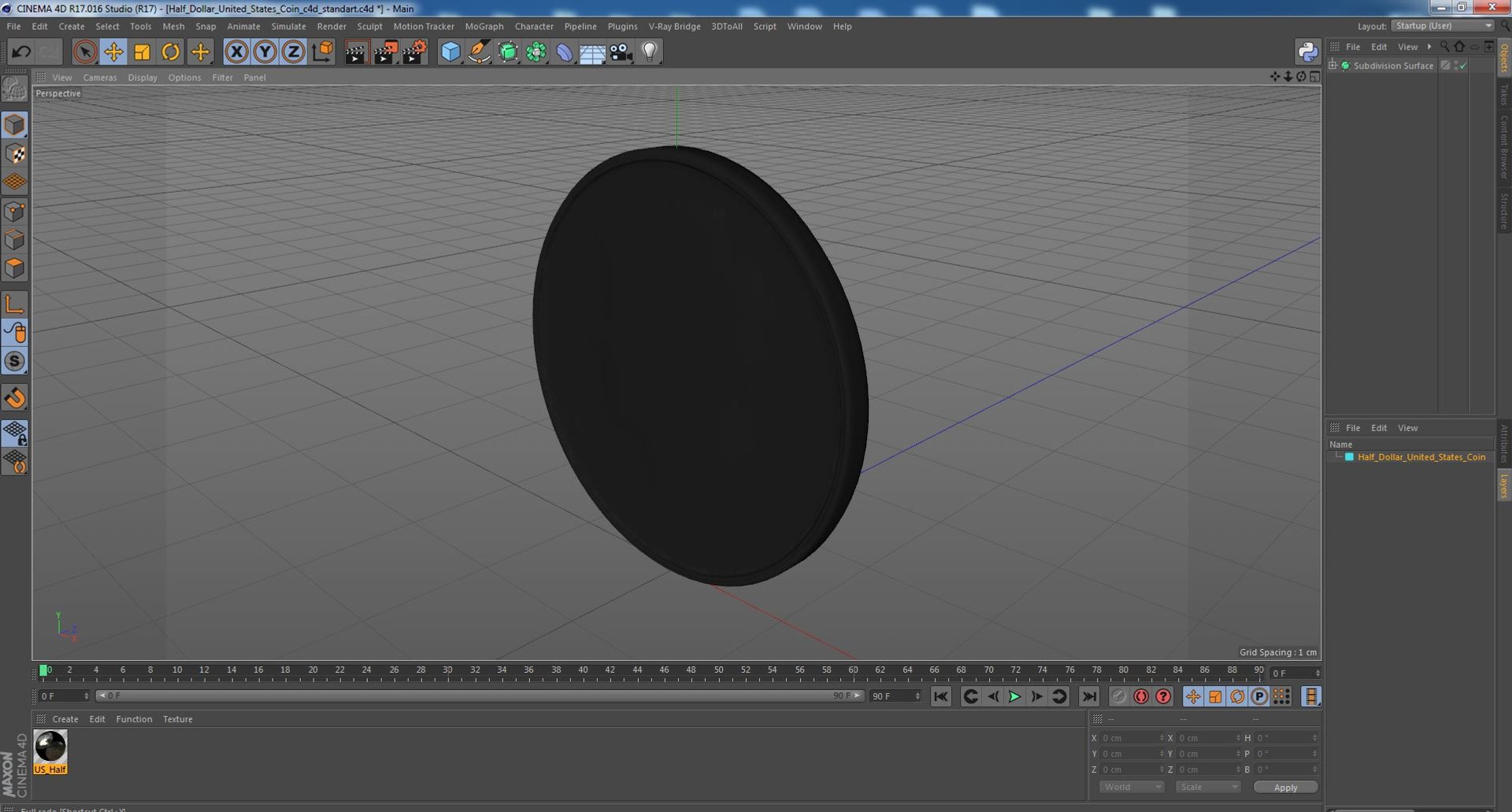 3D Half Dollar United States Coin - TurboSquid 2178317