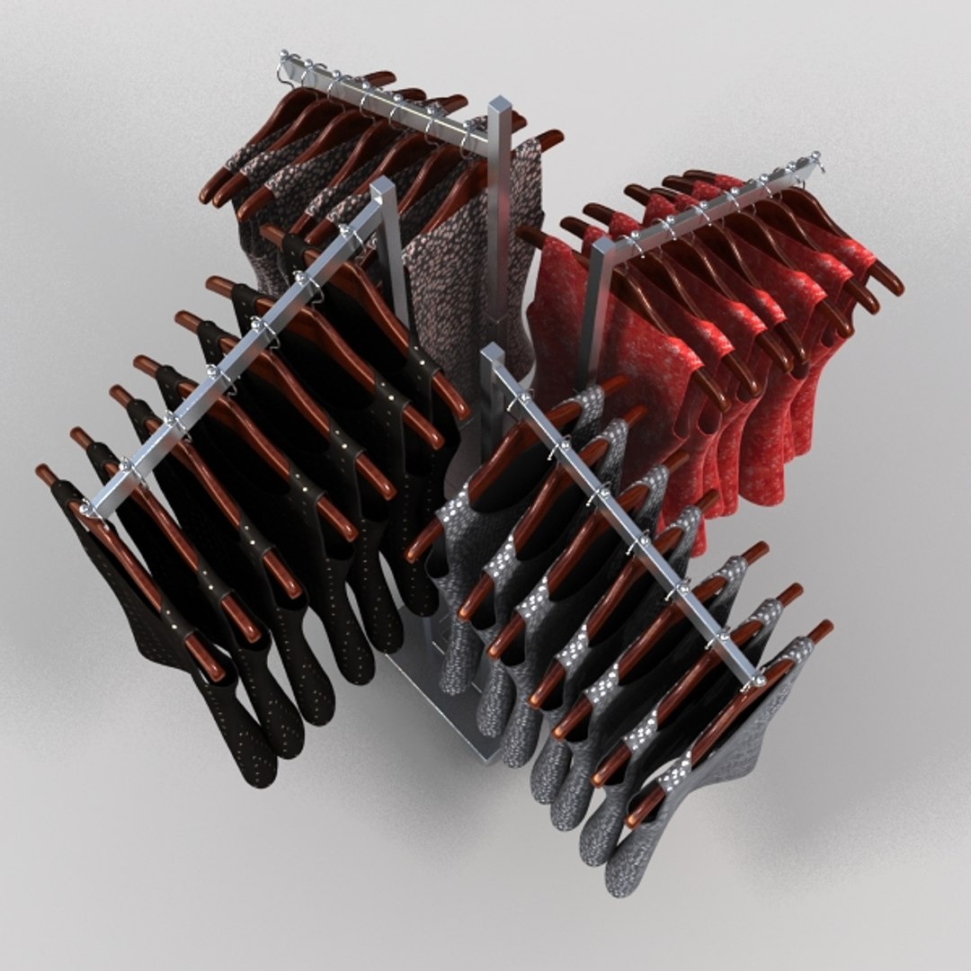3d model women blouses rack