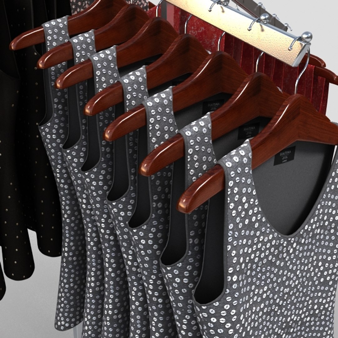 3d model women blouses rack