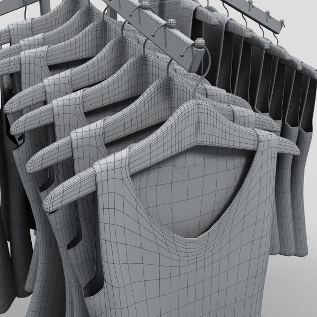 3d model women blouses rack