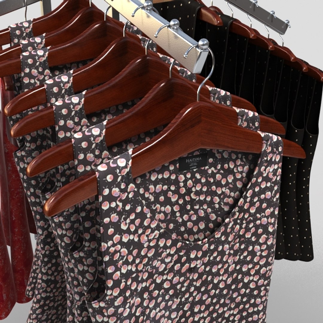 3d model women blouses rack