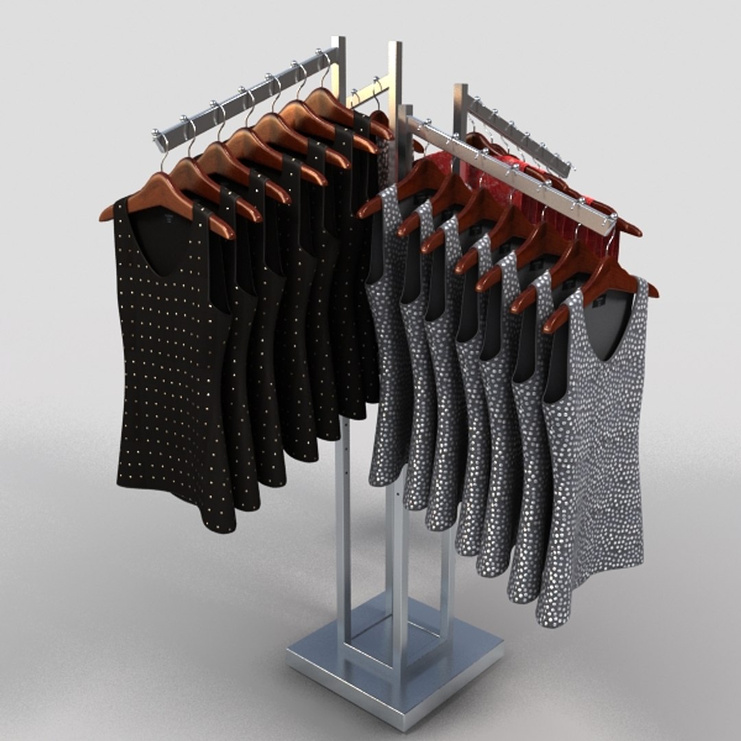 3d model women blouses rack
