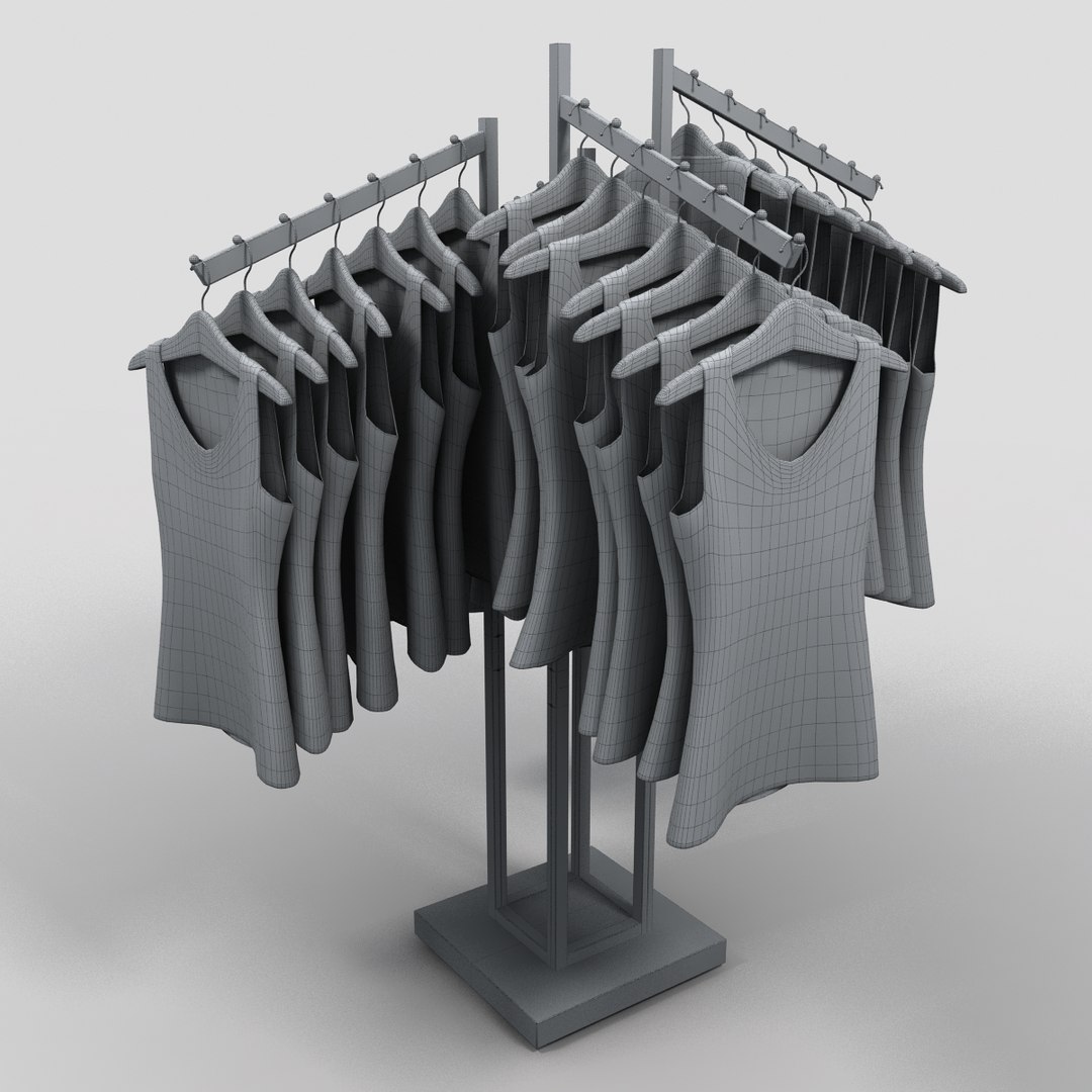 3d model women blouses rack