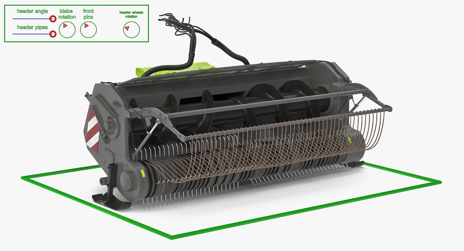 Combine Draper Header Rigged 3D Model - TurboSquid 1330732