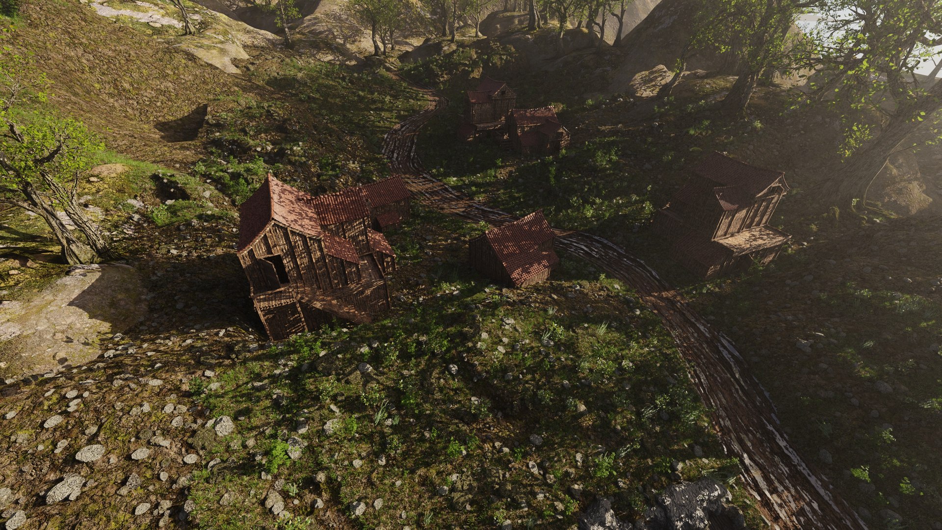 3D Village Scene Model - TurboSquid 2132552