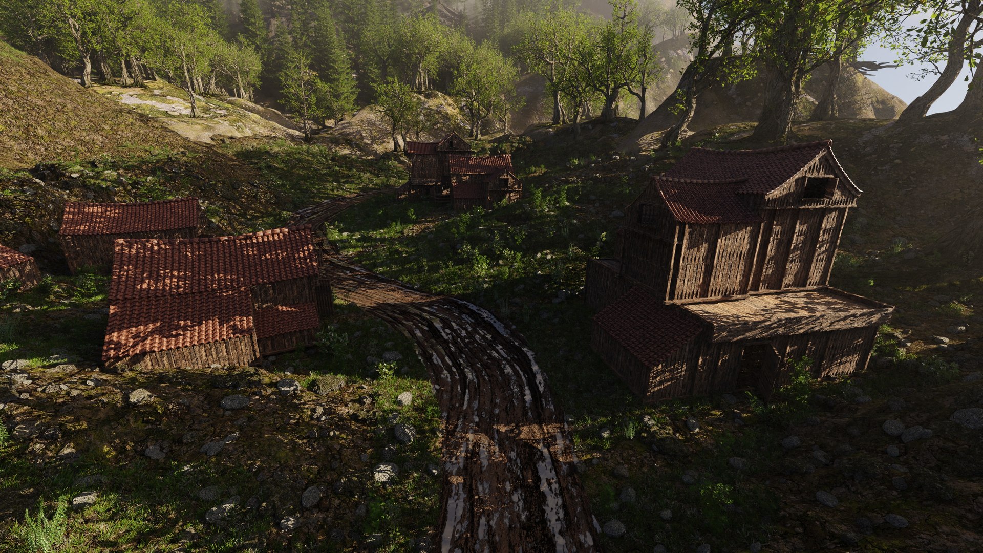 3D Village Scene Model - TurboSquid 2132552