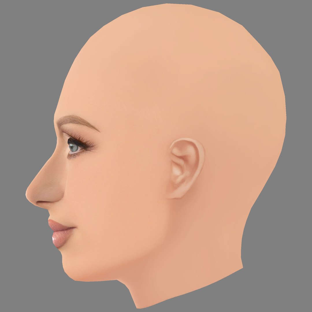 3D Paris Hilton Head - No Hair - Low Poly Head For Game Model ...