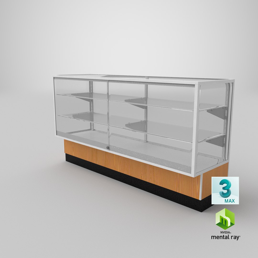 3D Glass Front Lock Display With Shelves 70 Light Wood White Beige Gray ...