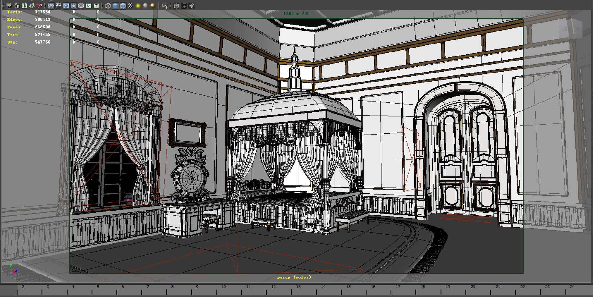 3d Model Cartoon Princess Bedroom Scene