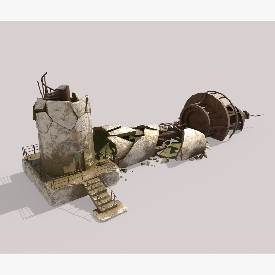 3D Model Destroyed Lighthouse - TurboSquid 1736976