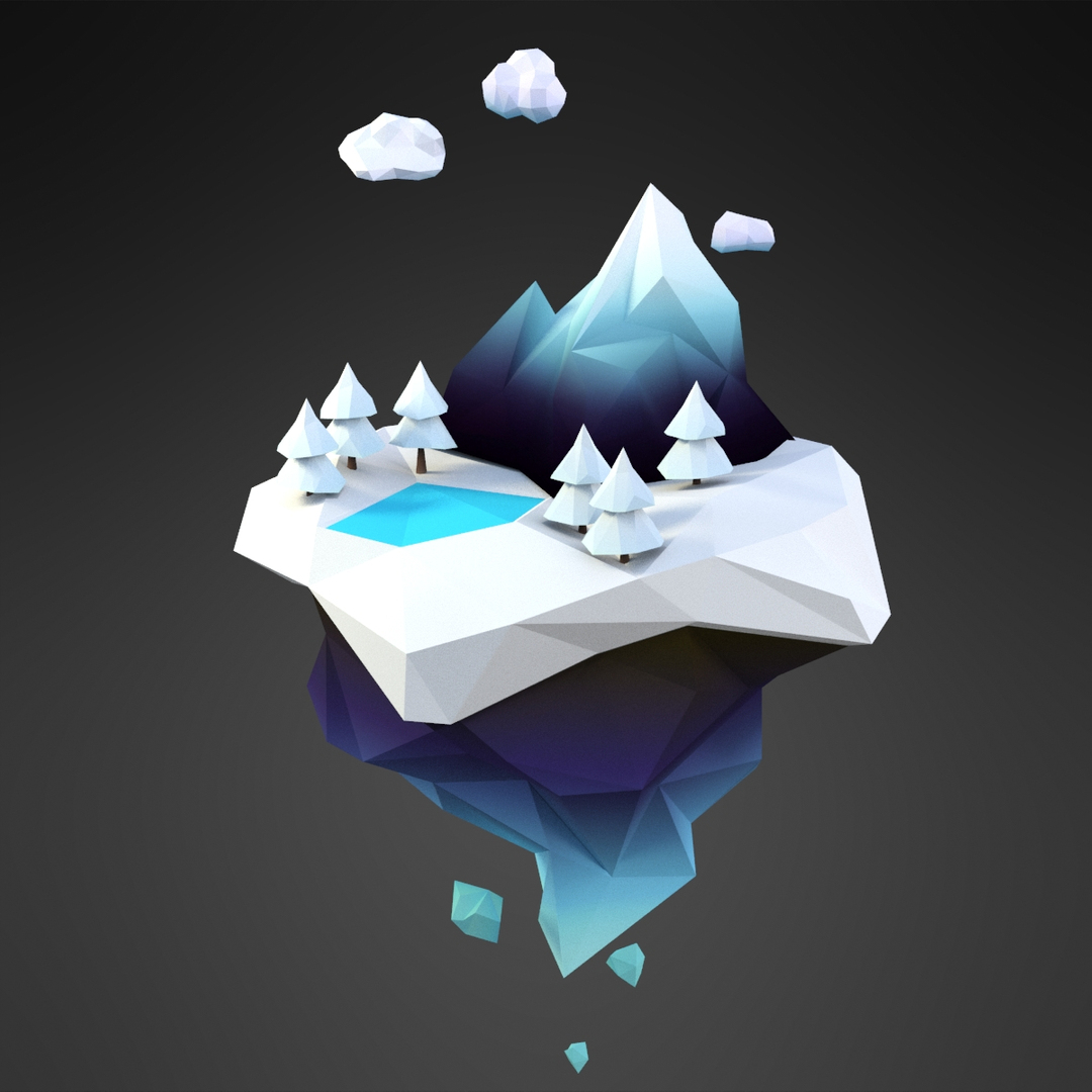 3D cartoon snow island - TurboSquid 1174000