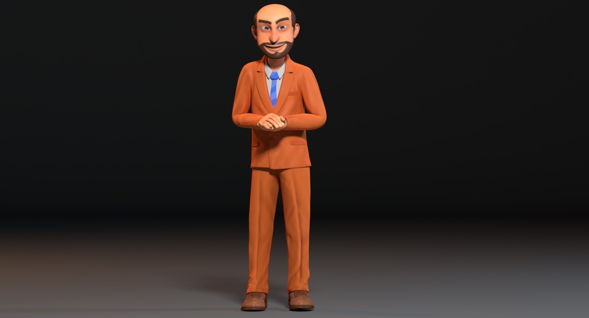 3d rigged cartoon office worker model