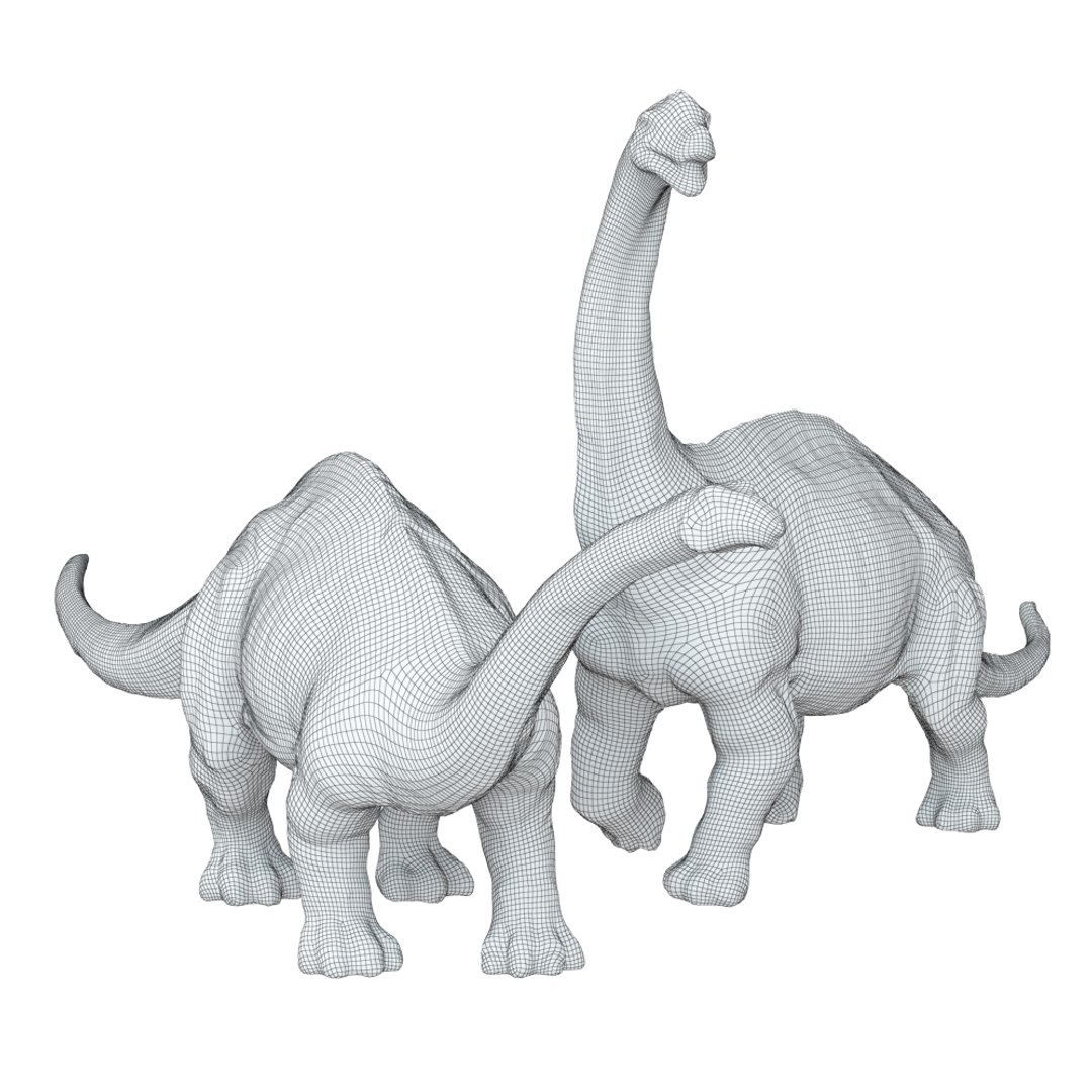 Toys Dinosaurs Brachiosaurus Diplodocus 3D Model - TurboSquid 1609511