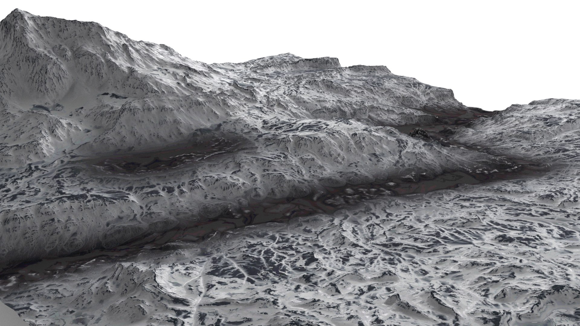 3D Snow Covered And Icy Terrain - TurboSquid 2178131